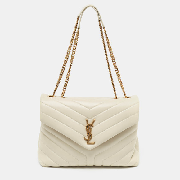 Yves Saint Laurent | Bags | Saint Laurent White Matelasse Leather ...